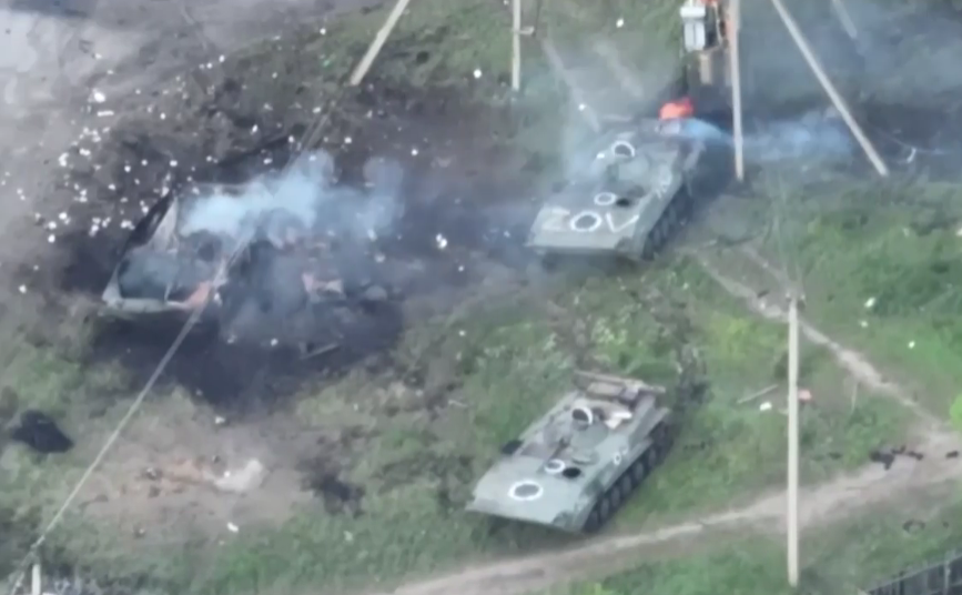 Ukrainian drone destroys Russia’s newest BMD-4 infantry fighting ...