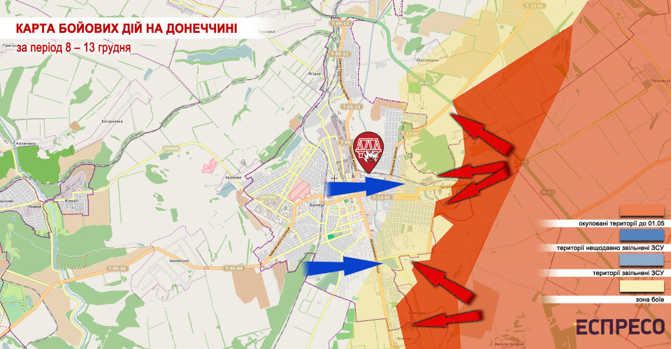 Карта бойових дій: 8-13 грудня — Republic.com.ua