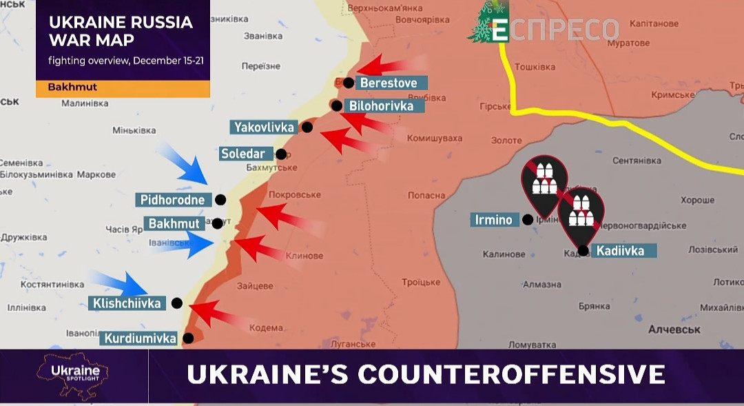 Ukraine Russia War Map: fighting overview, December 15-21 | Spotlight ...