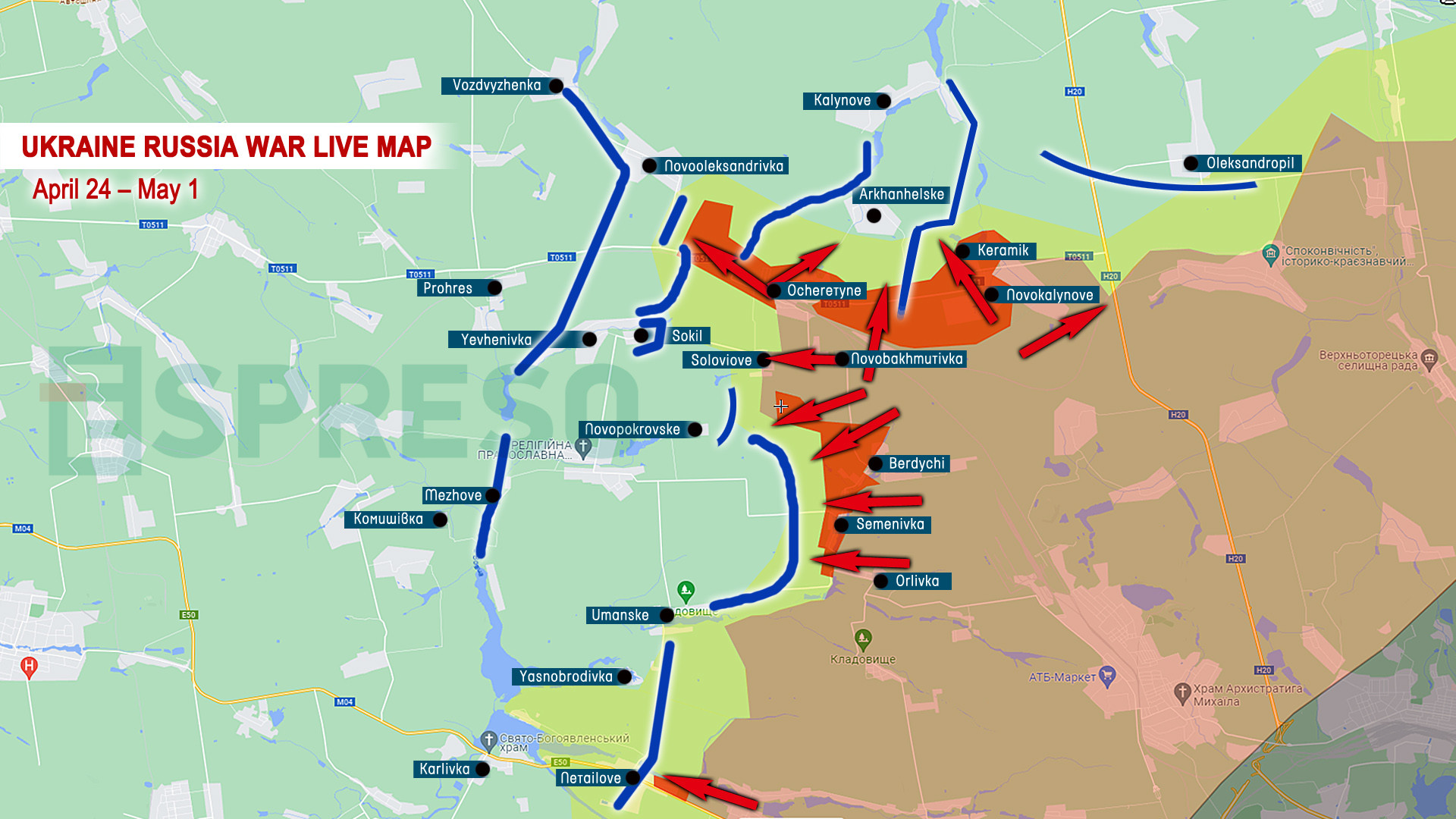 Ukraine war: DeepState names areas where Russia advances and attacks