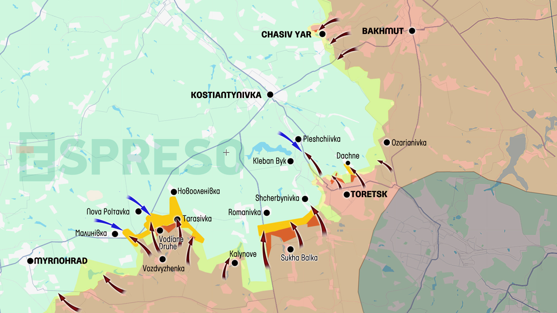 War live map in Ukraine for 3 May front map Russia - Ukraine war
