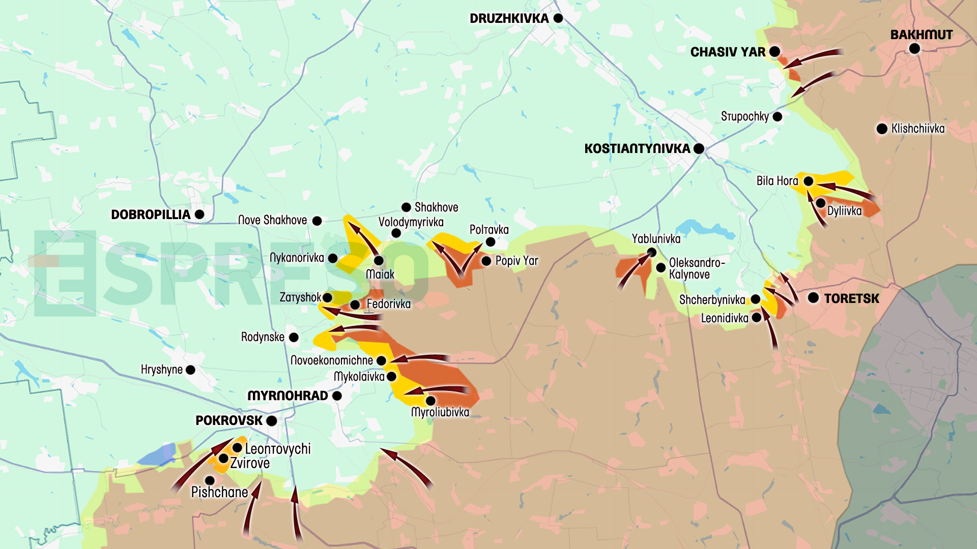 War live map in Ukraine for 2 August front map Russia - Ukraine war