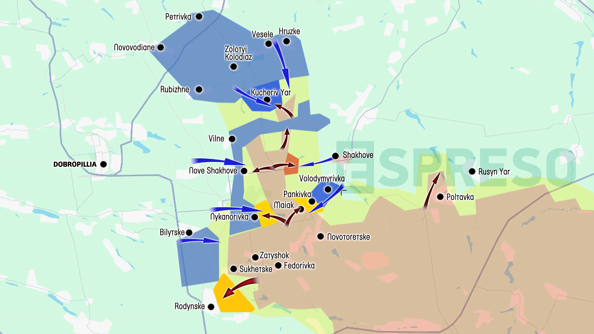 War live map in Ukraine for 22 August front map Russia - Ukraine war