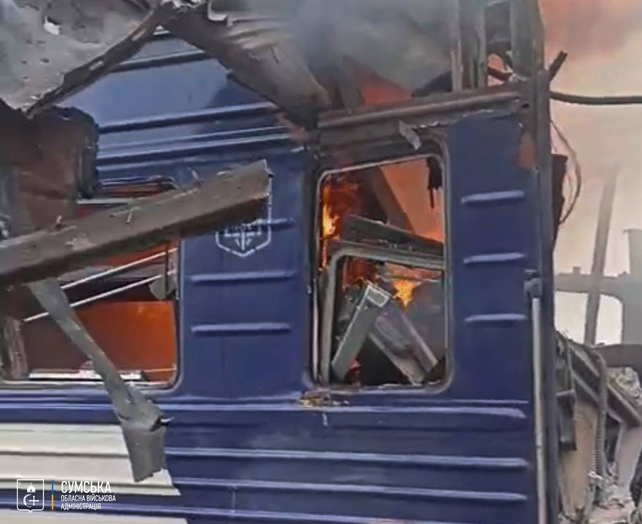 Russia strikes Sumy railway station, injuring passengers, rail workers