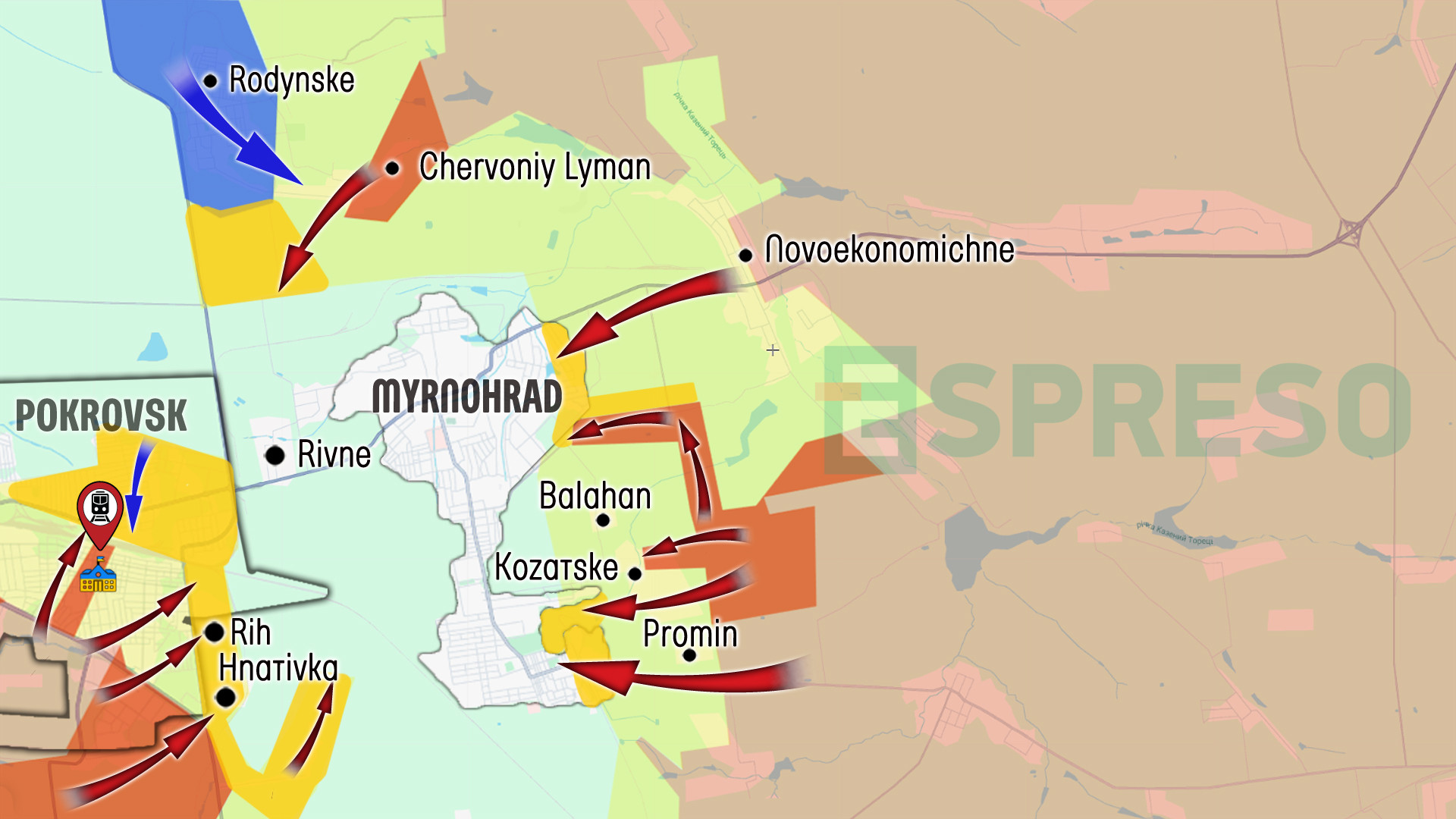 Russian troops advance on Pokrovsk, attacking from flanks